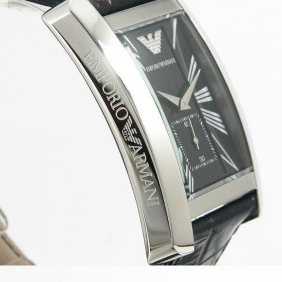Emporio Armani | Accessories | Emporio Armani Ar43 Black Dial Leather ...
